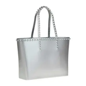Carmen Sol Seba Studded Jelly Tote Bag - Silver