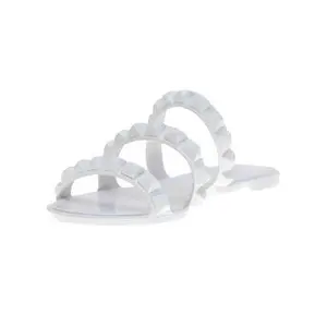Carmen Sol Maria 3 Studded Strap Sandals White