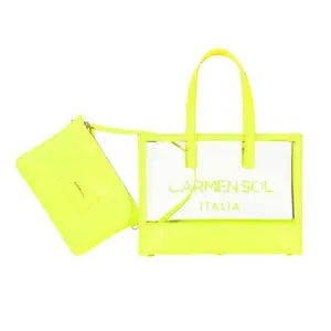 Carmen Sol Venezia Clear Tote Bag - Neon Yellow