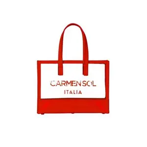 Carmen Sol Venezia Clear Tote Bag - Red