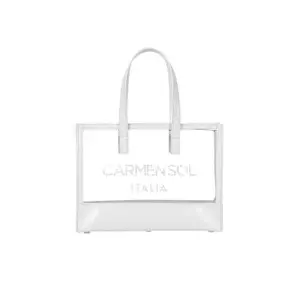 Carmen Sol Venezia Clear Tote Bag - White