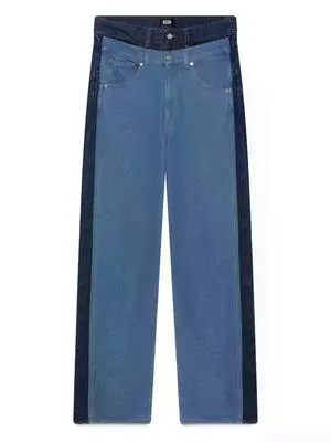 Gcds Split-hem Panelled Denim Jeans - Blue