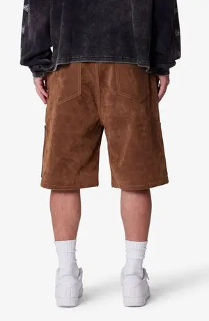 Mnml Baggy Faux Suede Work Shorts