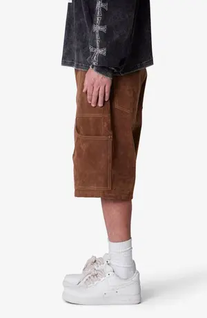 Mnml Baggy Faux Suede Work Shorts