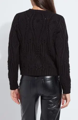 Lyssé Eliza Cozy Embellished Cable Sweater