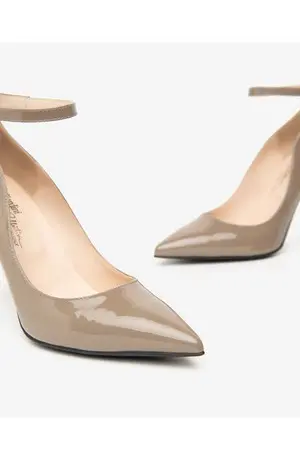 NEROGIARDINI Ankle Strap Pointed Toe Pump - Taupe