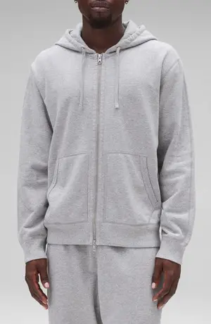 Reigning Champ Midweight Terry Standard Full Zip Hoodie - Heather Grey