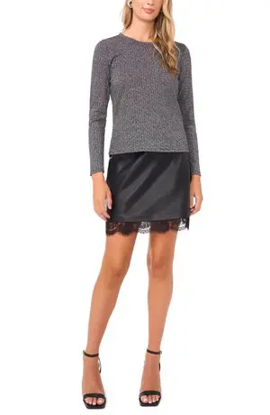 Vince Camuto Metallic Long Sleeve Top