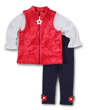 FLORENCE EISEMAN Plush Fleece Zip-up Vest With Appliqué Detail