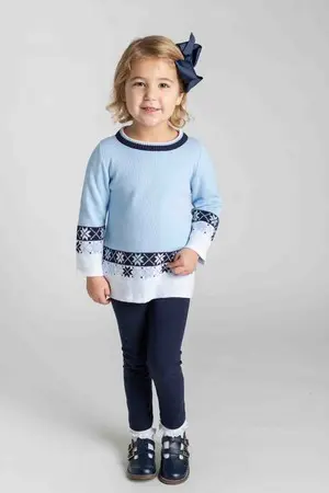 FLORENCE EISEMAN Sweater Tunic With Snowflakes And Leggings Set