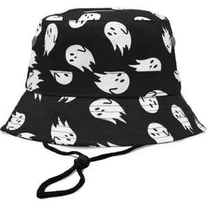 DALIX Printed Ghost Bucket Hat - Black