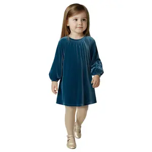 MAYORAL Girls' Long Sleeve Velvet Dress