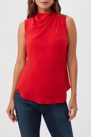 Trina Turk Lenaya Drapey High Neck Top