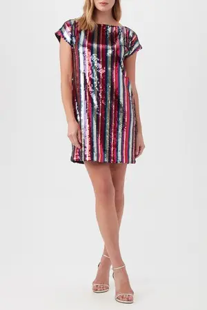 Trina Turk Breene Striped Sequin Dress