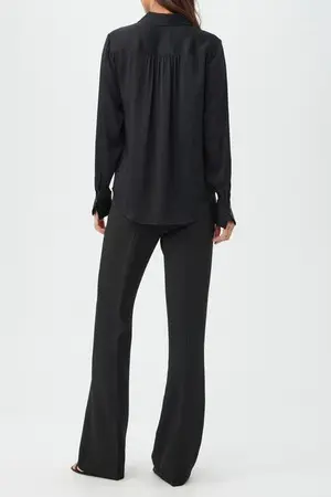 Trina Turk Cassavetes Silk-blend Button-up Top - Black