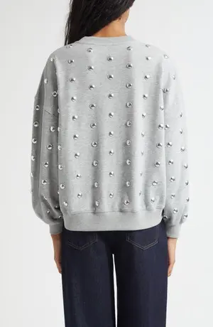 Cinq À Sept Studded Cotton-blend Sweatshirt