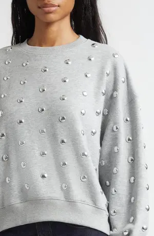 Cinq À Sept Studded Cotton-blend Sweatshirt