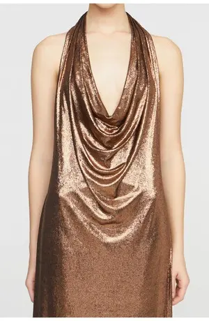 Halston Soraya Metallic Jersey Gown