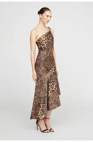 Halston Mavis Satin Midi Dress