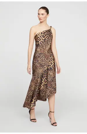 Halston Mavis Satin Midi Dress