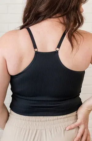 DAVIN & ADLEY Ribbed 3-in-1 Amelia Pumping And Nursing Swimsuit Top - Black