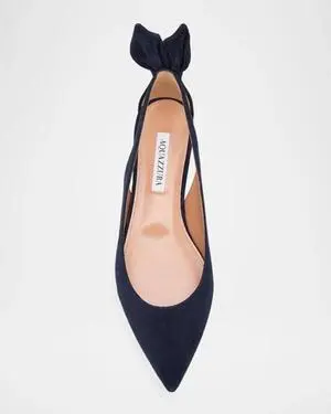 AQUAZZURA Suede Ballet Flats - Blue