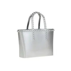 Carmen Sol Grazia Studded Tote Bag - Silver