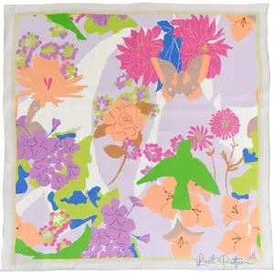 LOST PATTERN Frida X "frida's Garden" Silk Bandana Scarf - Pink