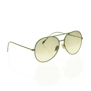 Carmen Sol Aviator Sunglasses Olive-olive Lens