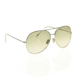 Carmen Sol Aviator Sunglasses Slvr-green Lens