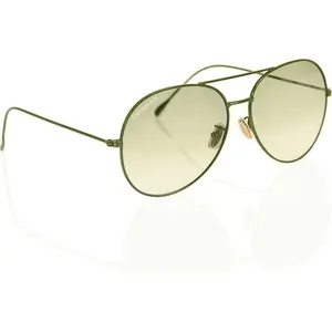 Carmen Sol Tonino Aviator Sunglasses - Olive-olive Lens