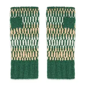 FEELGOODZ Artisan Hand-knit Half Mittens - Medium Green
