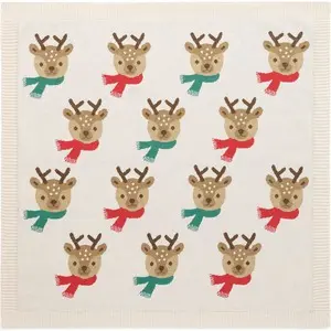 PUREBABY Christmas Jacquard Blanket - Festive Deer Jacquard