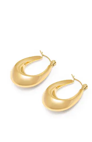 NIALAYA Clasp Hoop Earrings - Gold