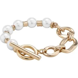 UNODE50 Link And Pearl Bracelet - Gold