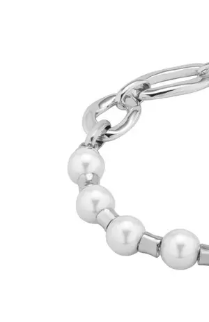 UNODE50 Link And Pearl Bracelet - Silver