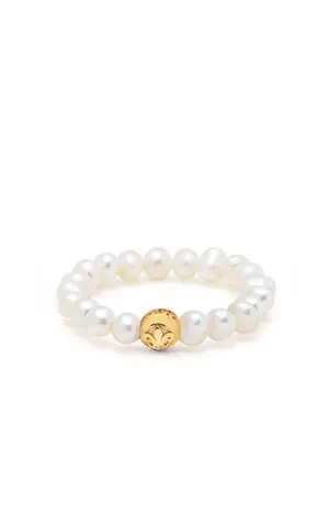 NIALAYA Beaded Pearl Ring - White