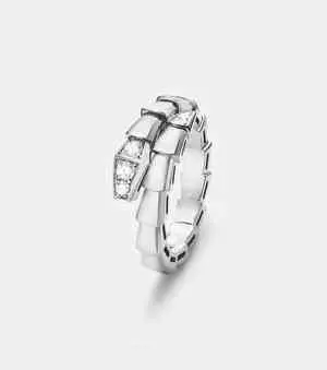 BVLGARI Serpenti Viper 18kt White Gold Diamond Ring - Silver