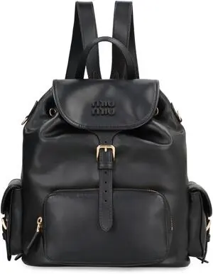 Miu Miu Leather Backpack - Black