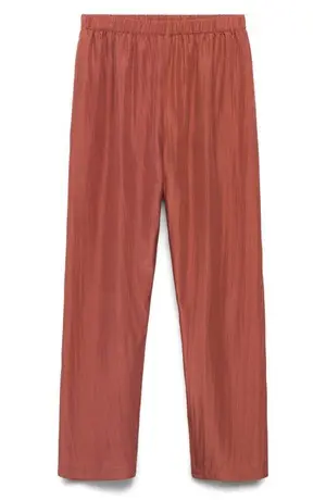 Mango Habotai Silk Pajama Pants - Burnt Orange