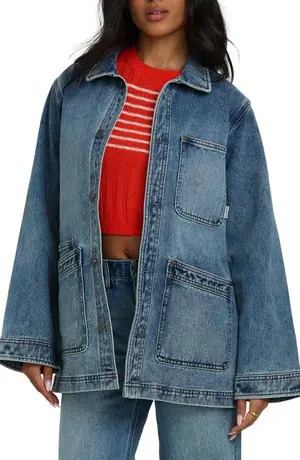 BILLABONG Oversized Denim Chore Coat