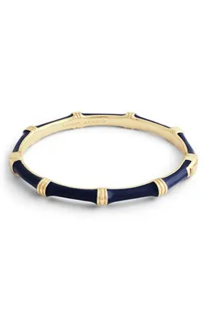 ANABEL ARAM JEWELRY Bamboo Textured Enameled Bangle Atlantic Navy Blue