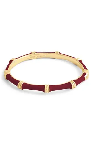 ANABEL ARAM JEWELRY Bamboo Textured Enameled Bangle - Burgundy