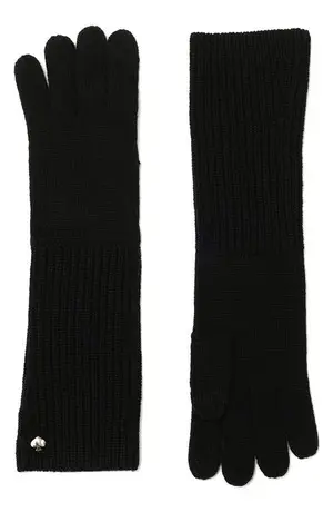 Kate Spade New York Spade Knit Long Gloves - Black