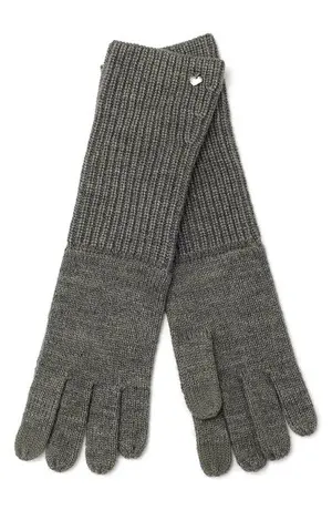 Kate Spade New York Kate Spade New York Spade Knit Long Gloves Cinder Grey