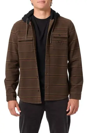 O'Neill Archer Hooded Button-up Shirt - Turkish Coffee
