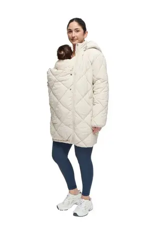 INGRID & ISABEL Longline Puffer With Insert - Stone