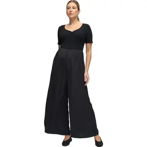 Ingrid & Isabel® Mixed Media Maternity Jumpsuit - Black