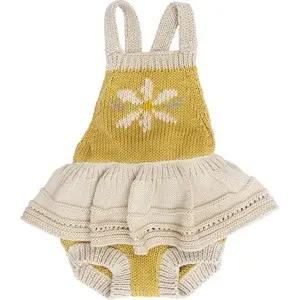 WILD WAWA Daisy Knit Romper - Honeycomb