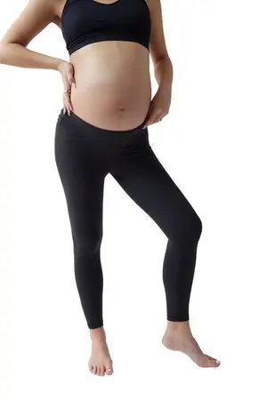 INGRID & ISABEL Maternity And Postpartum Active Workout Leggings 2-pack Bundle - Black/navy